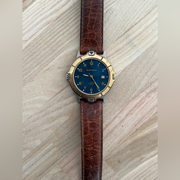 Hugo Maxx | Accessories | Hugo Maxx Mens Watch 8k Gold Plated Case ...